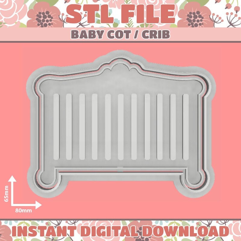DIGITAL STL FILE Baby Cot / Crib Cookie Cutter and Fondant Stamp - Etsy