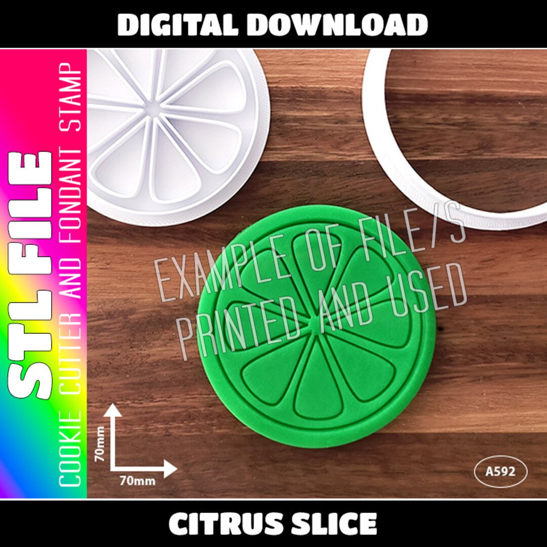 DIGITAL STL FILE - Citrus / Lemon / Lime Slice Cookie Cutter and ...