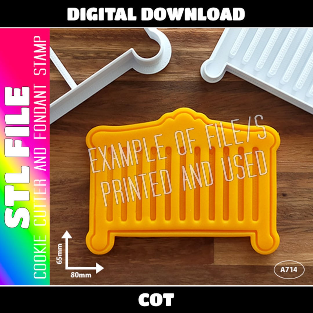 DIGITAL STL FILE - Baby Cot / Crib Cookie Cutter and Fondant Stamp - Etsy