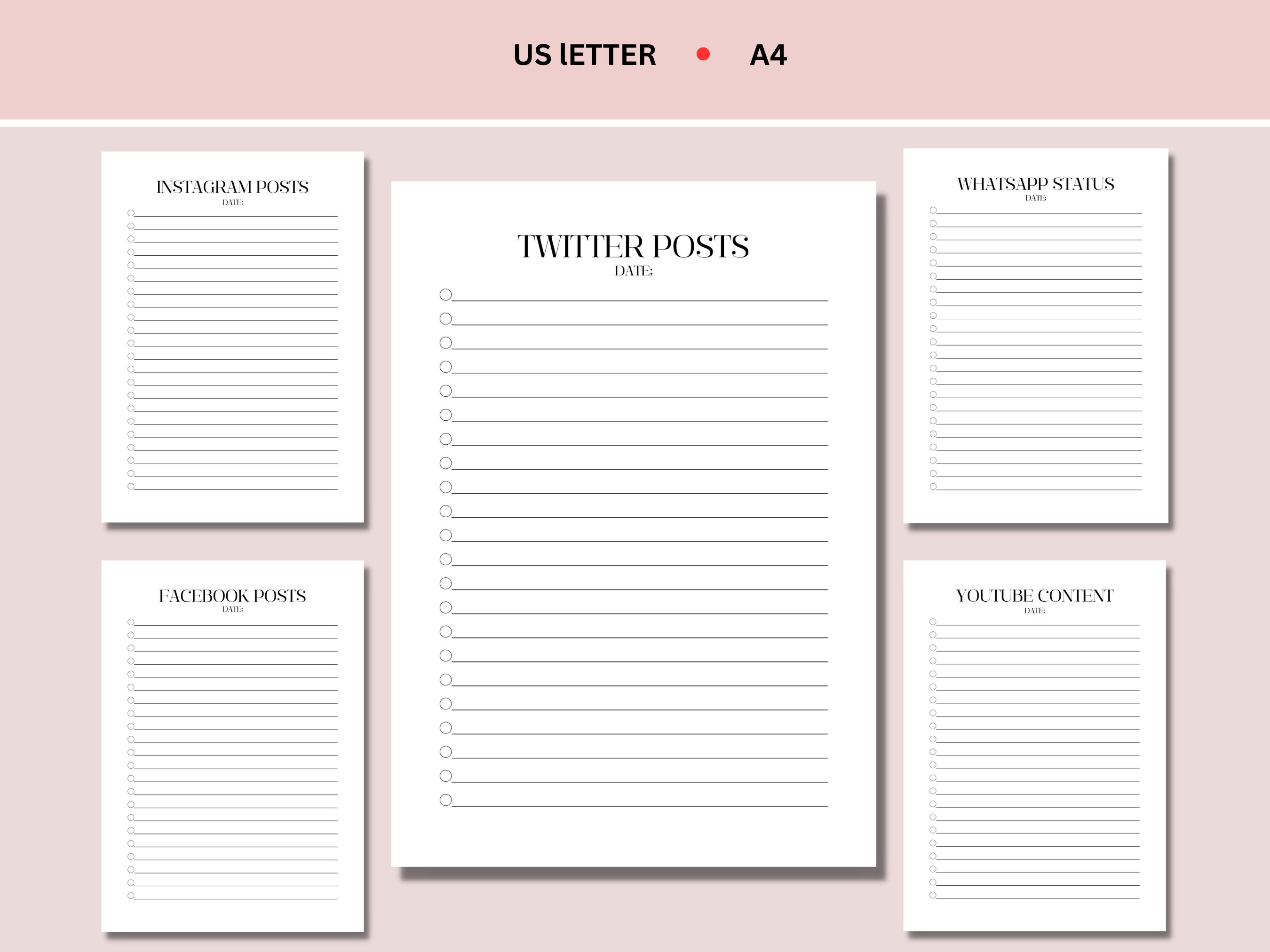 Follower Tracker Printable Follower Tracker Social Media - Etsy