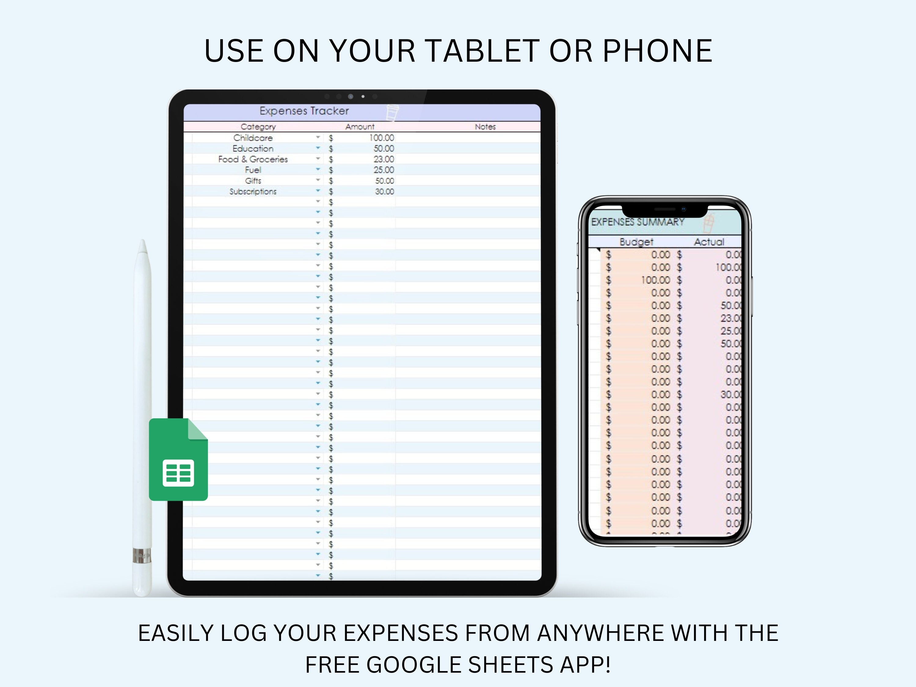 Monthly Budget Spreadsheet, Excel, Google Sheets, Budget Tracker ...