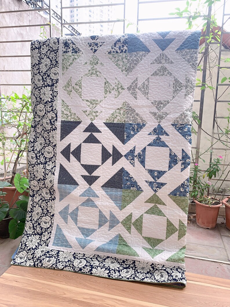 Prairie-inspired Quilted Blanket. Handmade Blanket, Patchwork Quilted ...