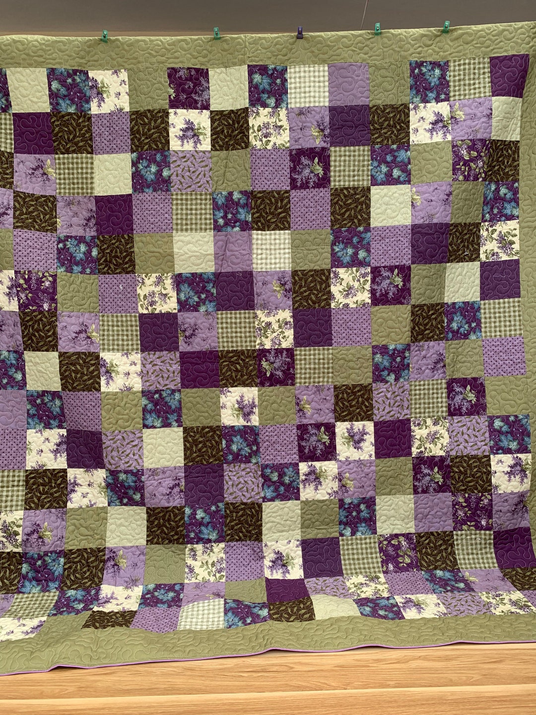 Violet Garden Quilt, Handmade Quilted Blanket Features Vibrant Violet ...