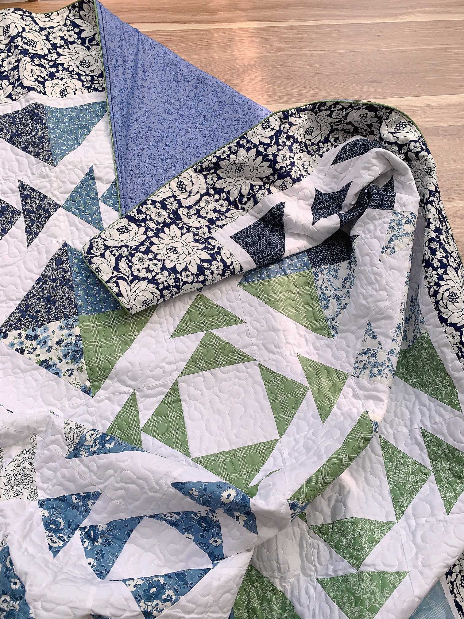 Prairie-inspired Quilted Blanket. Handmade Blanket, Patchwork Quilted ...