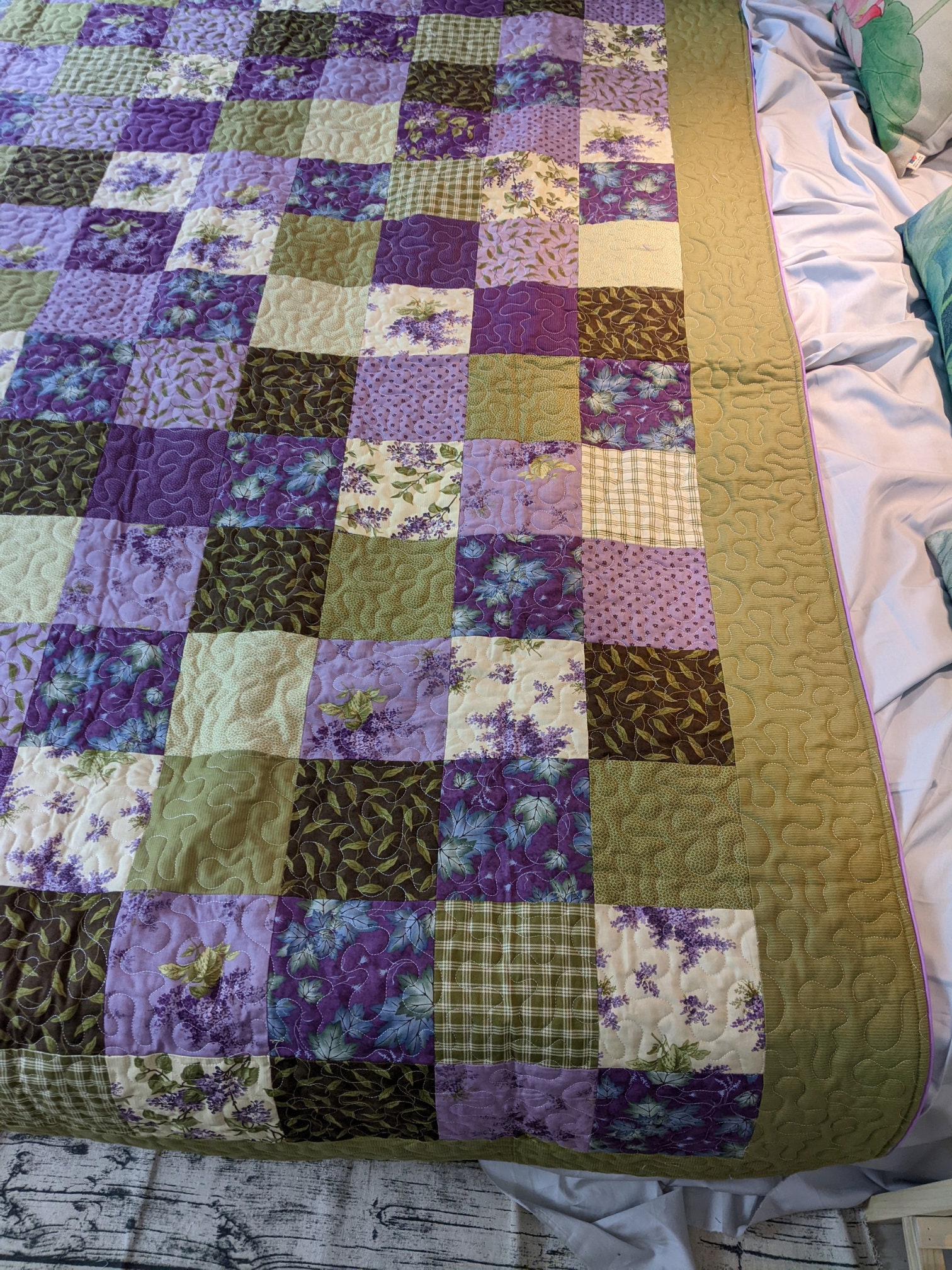 Violet Garden Quilt, Handmade Quilted Blanket Features Vibrant Violet ...