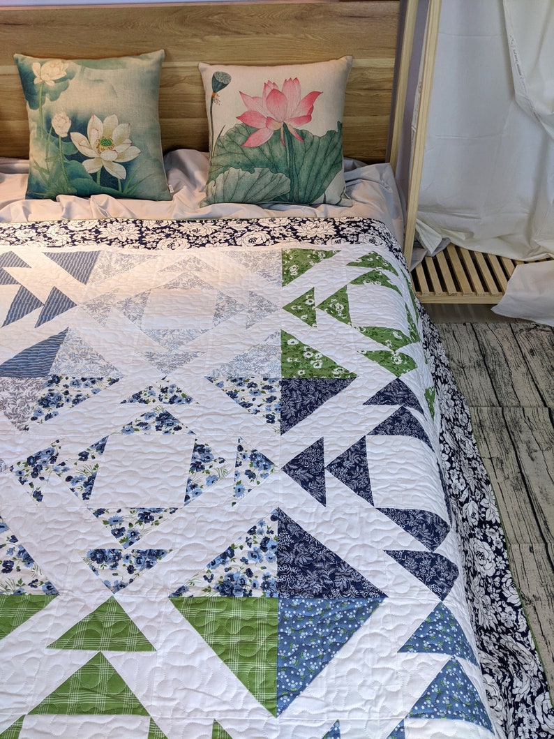 Prairie-inspired Quilted Blanket. Handmade Blanket, Patchwork Quilted ...