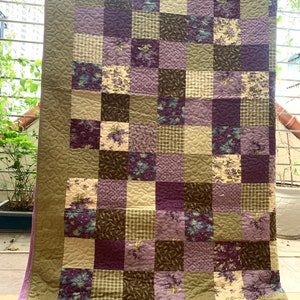 Violet Garden Quilt, Handmade Quilted Blanket Features Vibrant Violet ...