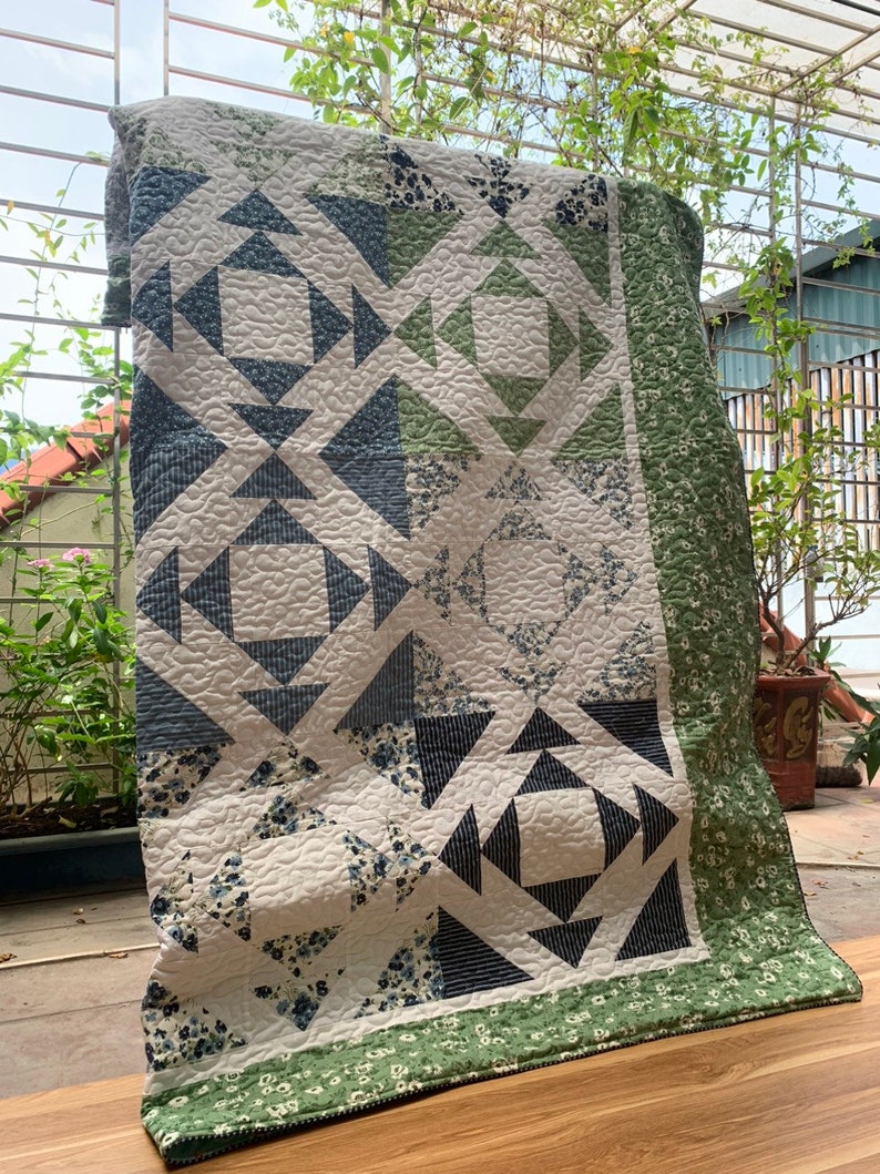 Prairie-inspired Quilted Blanket. Handmade Blanket, Patchwork Quilted ...