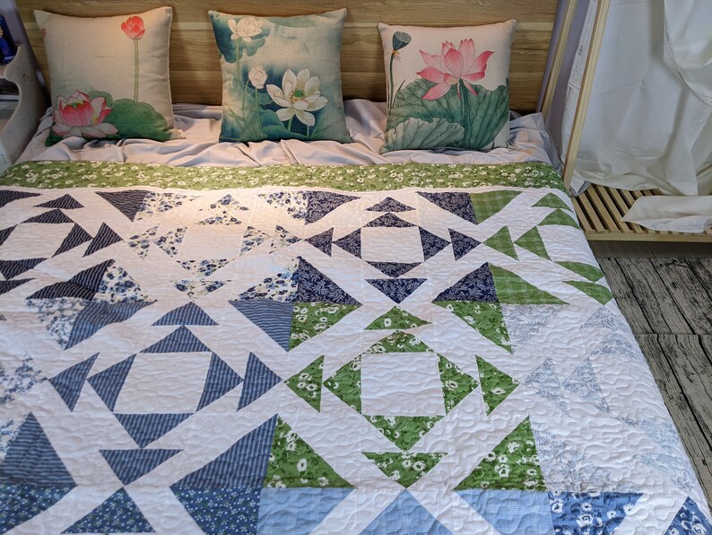 Prairie-inspired Quilted Blanket. Handmade Blanket, Patchwork Quilted ...