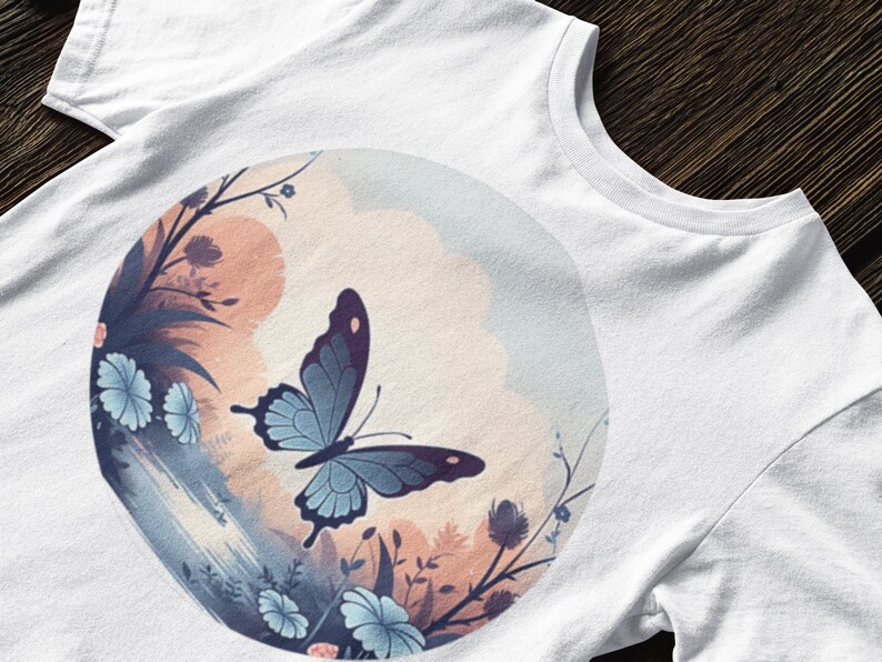 Blue Butterfly T Shirt, Butterfly Shirt, Trendy Shirt, Comfy Shirt ...
