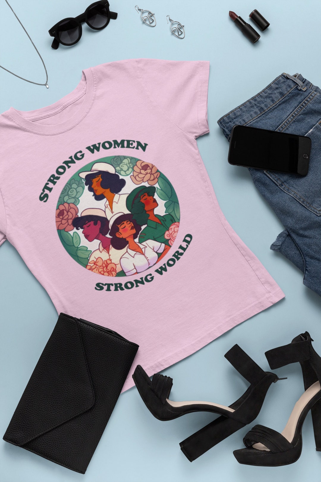 Strong Women Strong World T-shirt, International Women's Day, Women's ...