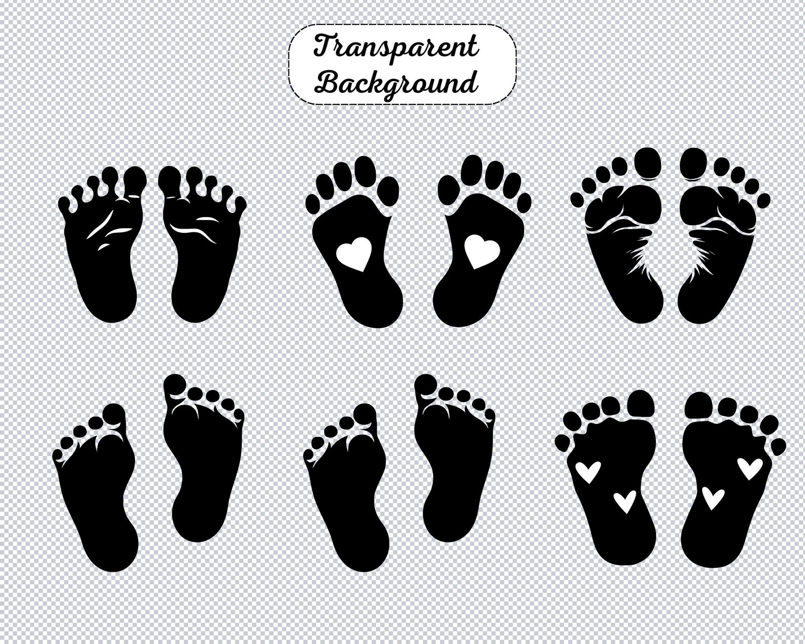 Baby Footprint SVG BUNDLE, Baby Feet SVG, Footprint Craft, Footprint ...