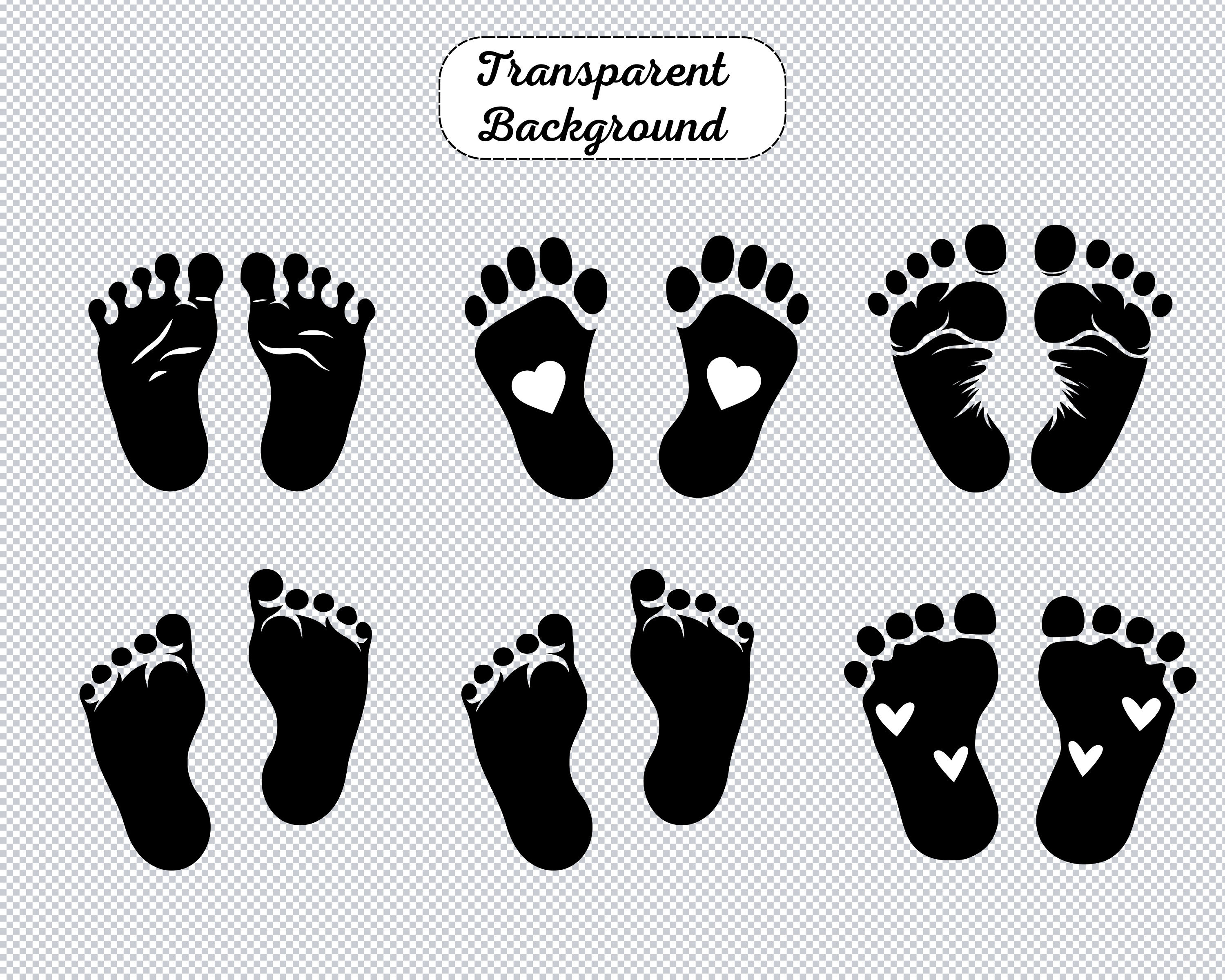Baby Footprint SVG BUNDLE, Baby Feet SVG, Footprint Craft, Footprint ...
