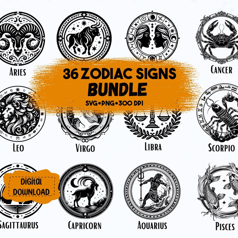 All of the Signs Zodiac - Etsy UK