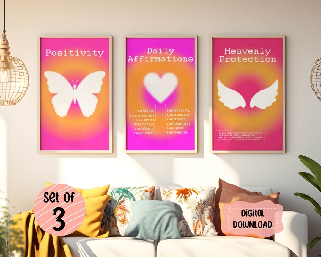PINK AURA POSTER Set Angel Numbers Poster Print Out Poster - Etsy