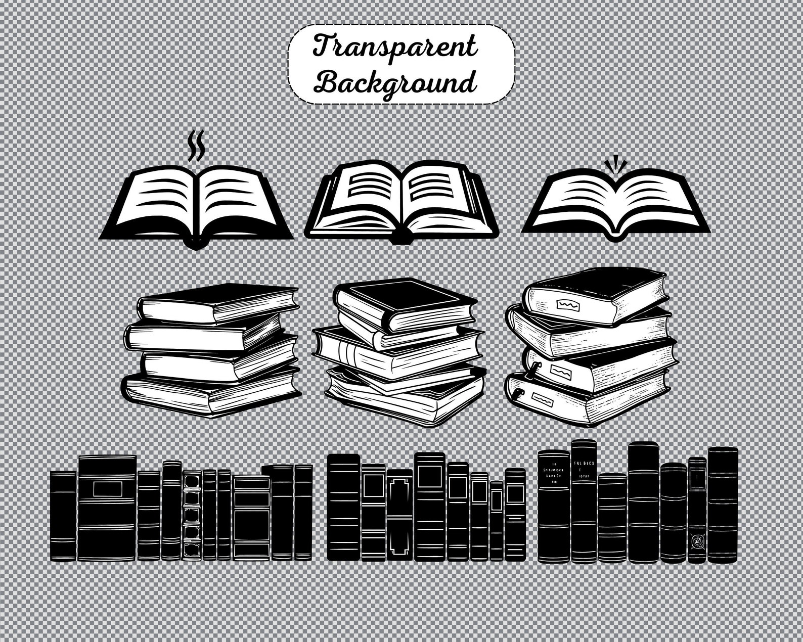 Books SVG Bundle, Books Vector Silhouette, Book Lovers Svg, Stacked ...