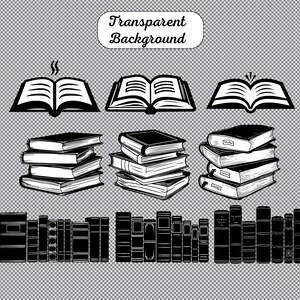 Books SVG Bundle, Books Vector Silhouette, Book Lovers Svg, Stacked ...