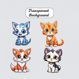 Cats Bundle Kawai Clipart, Cats Clipart, Cats Breeds, Kitten Clipart ...