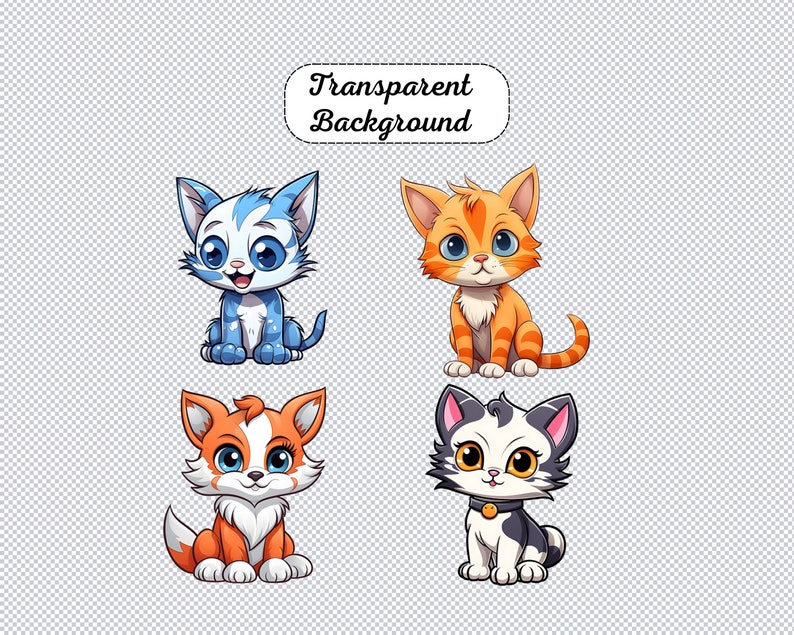 Cats Bundle Kawai Clipart, Cats Clipart, Cats Breeds, Kitten Clipart ...