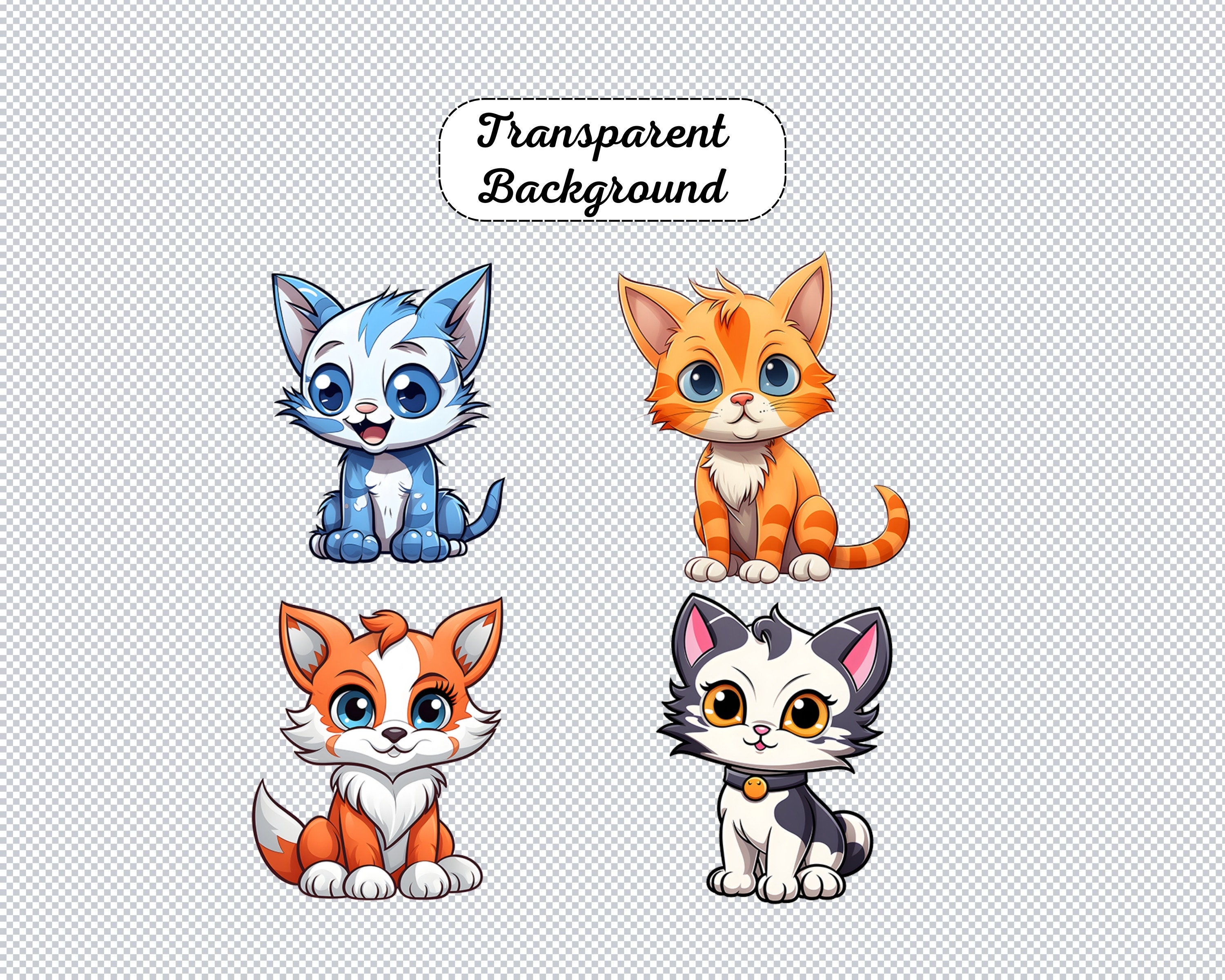 Cats Bundle Kawai Clipart, Cats Clipart, Cats Breeds, Kitten Clipart ...
