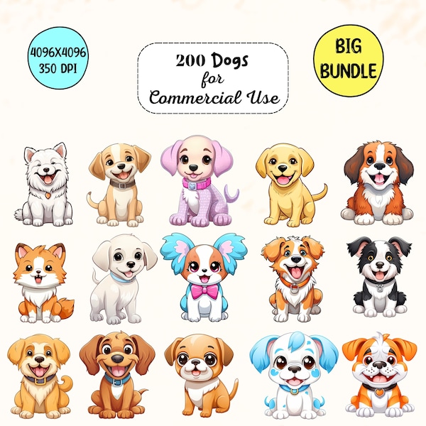 Cute Kawaii Dogs - Etsy