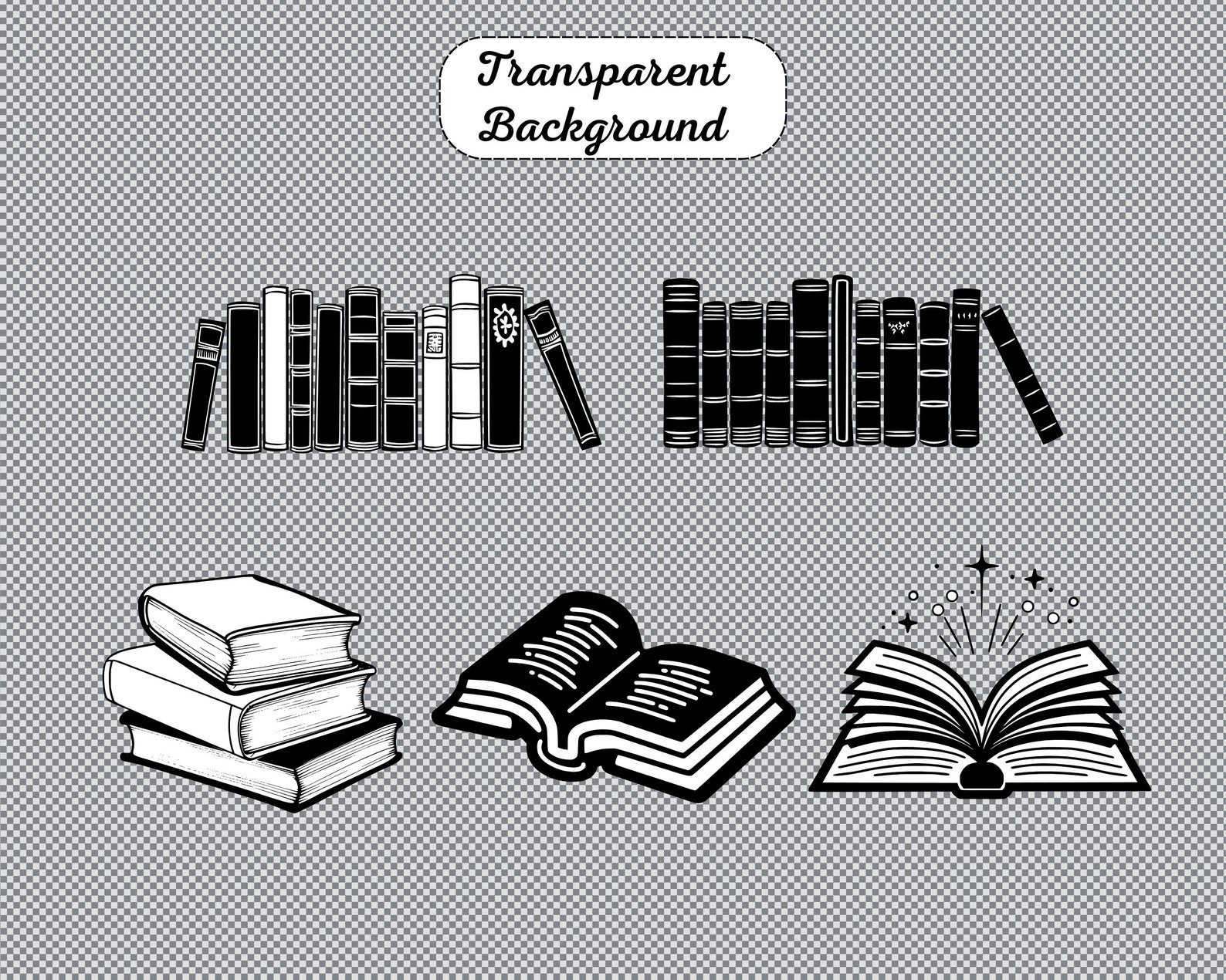 Books SVG Bundle, Books Vector Silhouette, Stacked Books SVG, Book Cut ...