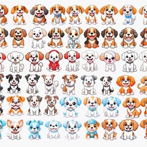 Dog Clipart Bundle PNG, Cute Dogs Cartoon, Cute Dogs Bundle, Dogs PNG ...