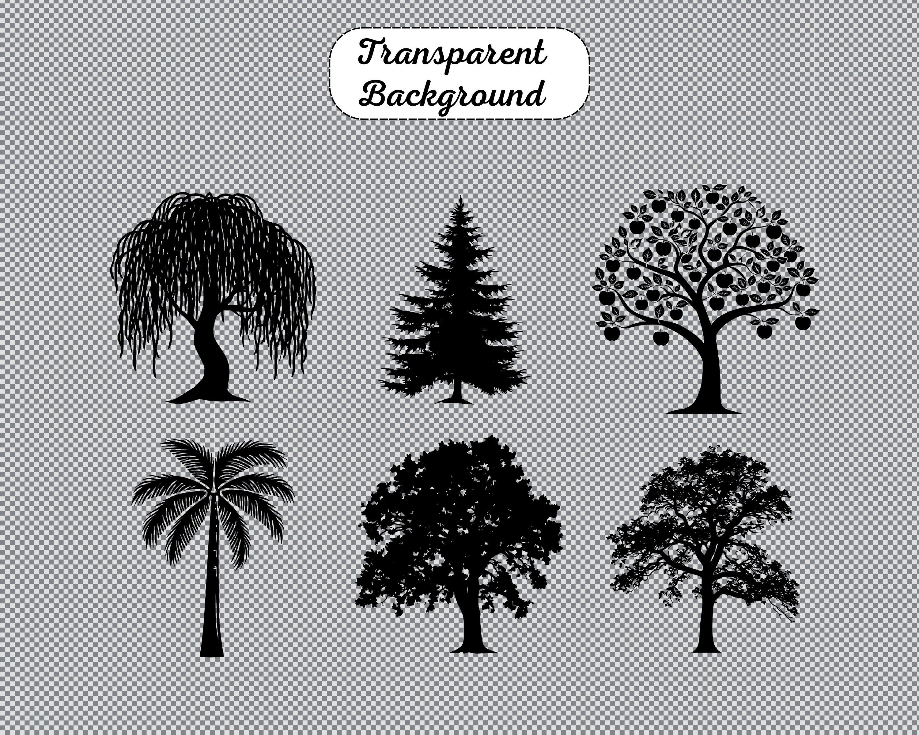 TREE Silhouette SVG Bundle, Evergreen Tree Svg, Tree Vector, Tree Cut ...