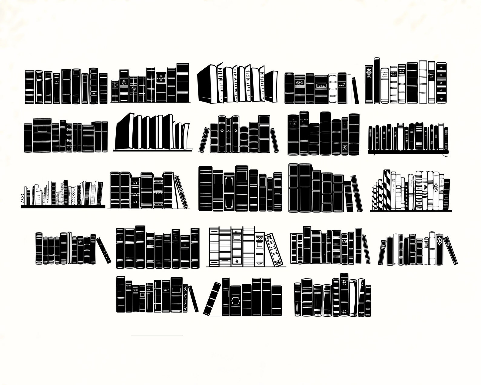 Books SVG Bundle, Books Vector Silhouette, Book Lovers Svg, Stacked ...