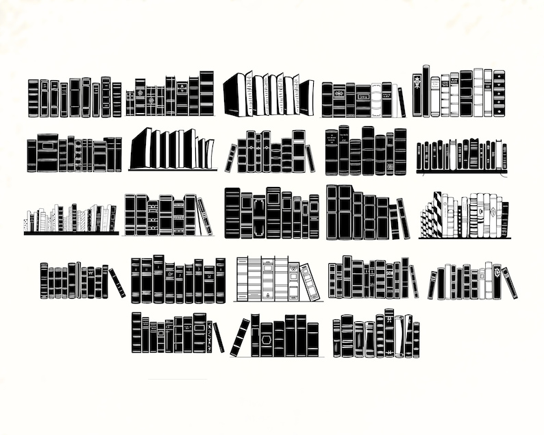 Books SVG Bundle, Books Vector Silhouette, Book Lovers Svg, Stacked ...