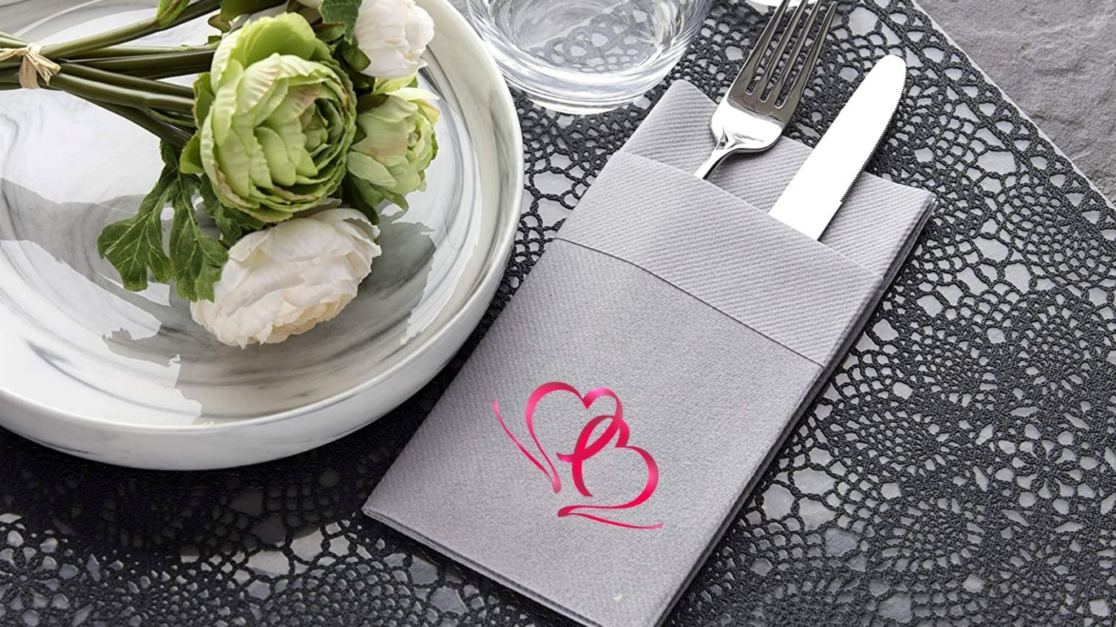 1/8 Waiter Gray Cocktail and Party Airlaid Napkin With Fold Pocket ...