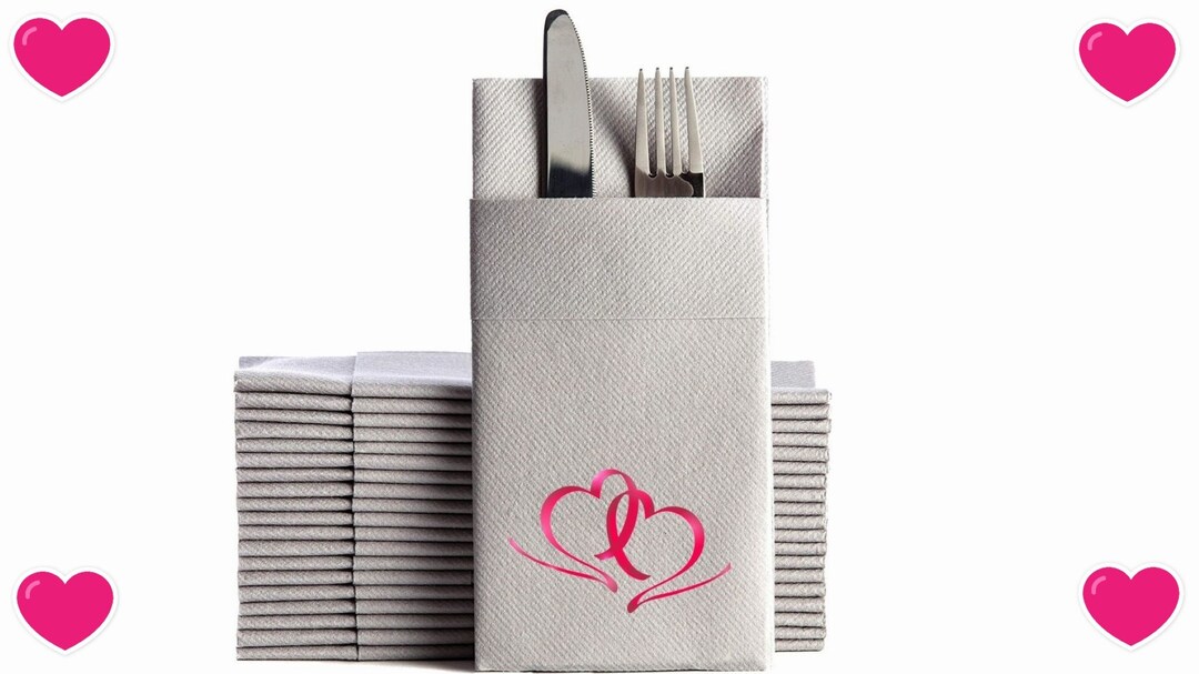 1/8 Waiter Gray Cocktail and Party Airlaid Napkin With Fold Pocket ...