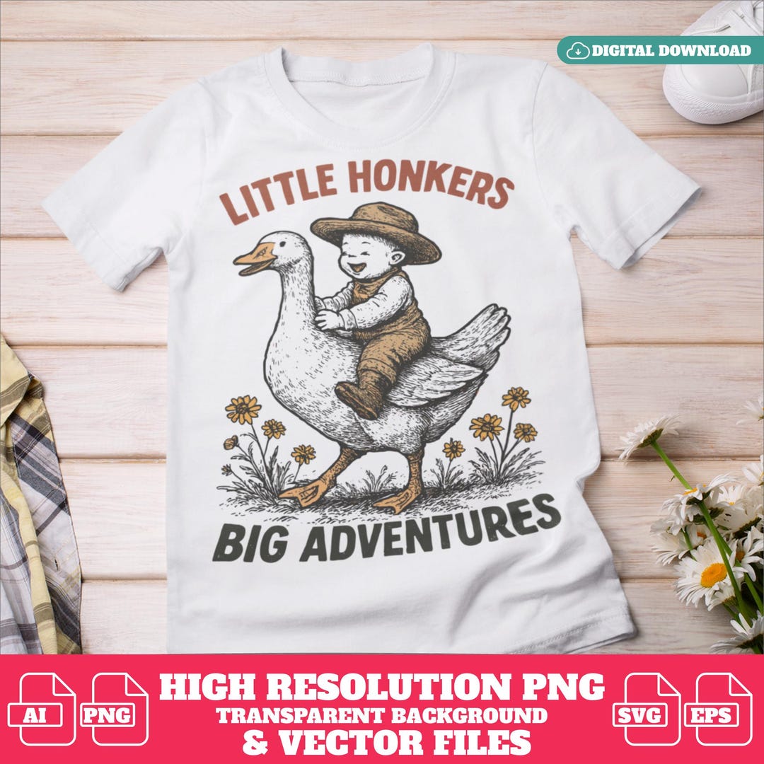 Little Honkers Big Adventures SVG | Goose Ride Clipart | Vintage Farm ...