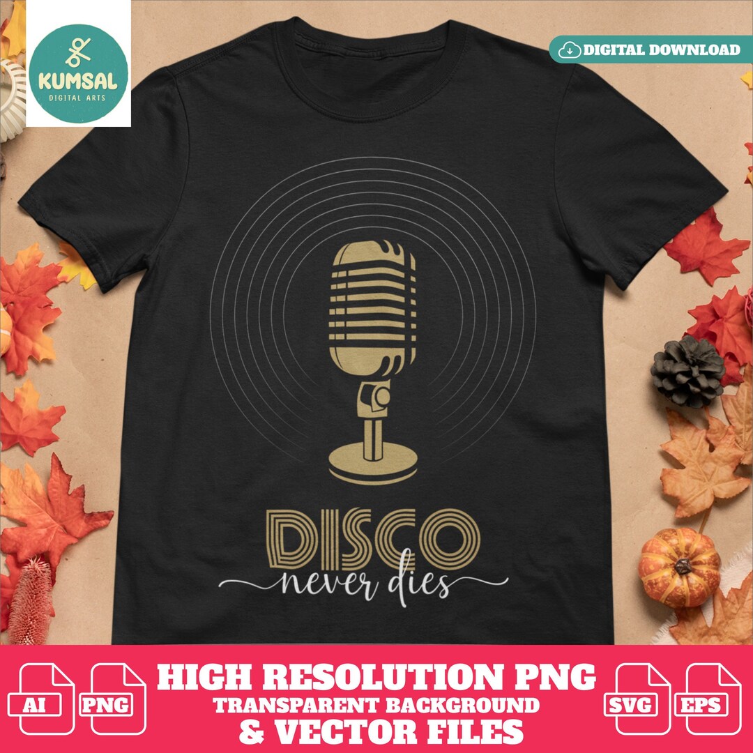 Vintage Microphone Disco Design PNG, Retro Music Shirt Design, "disco ...