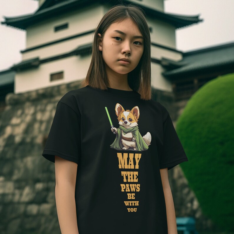 Corgi Jedi Master Tee May the Paws Be With You T-shirt, Sci-fi Dog Lover Shirt, Galactic Canine ...
