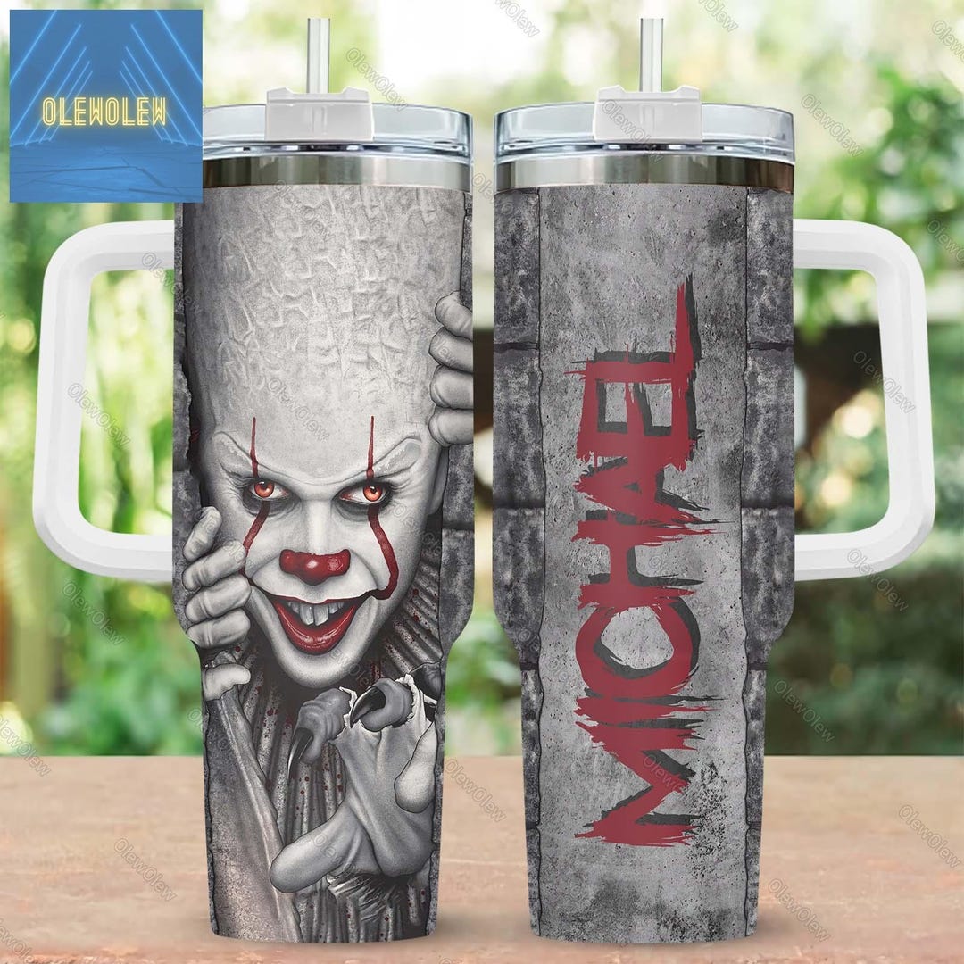 Halloween Pennywise Tumbler 40oz, Custom Pennywise Coffee Tumbler ...