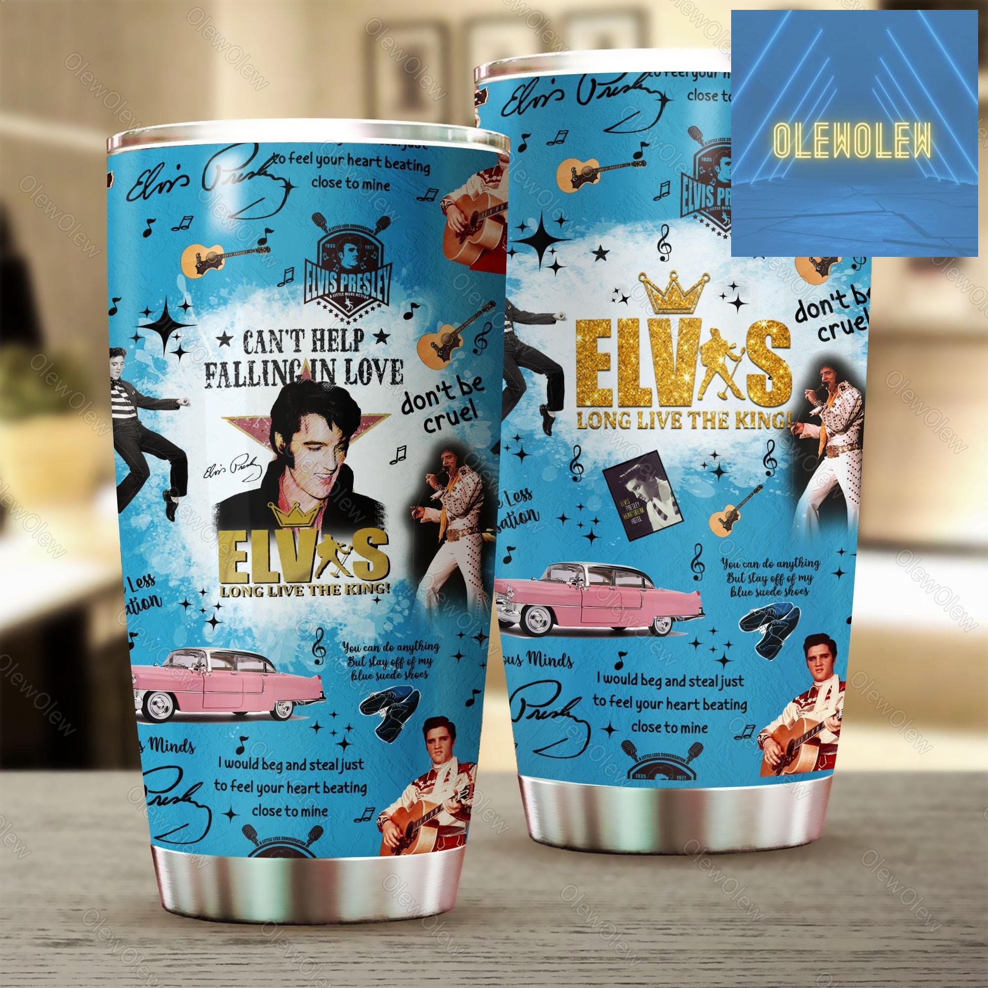 Elvis Presley Tumbler, Elvis Long Live The King Tumbler Cup sold by ...