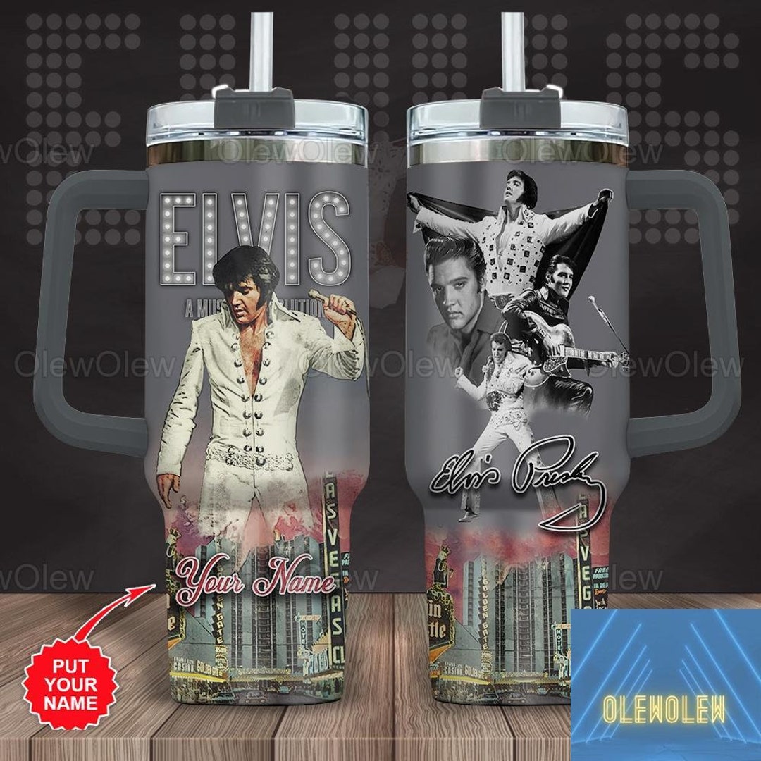 Custom Elvis Presley Tumbler, Rock and Roll Tumbler 40oz, Elvis Presley ...