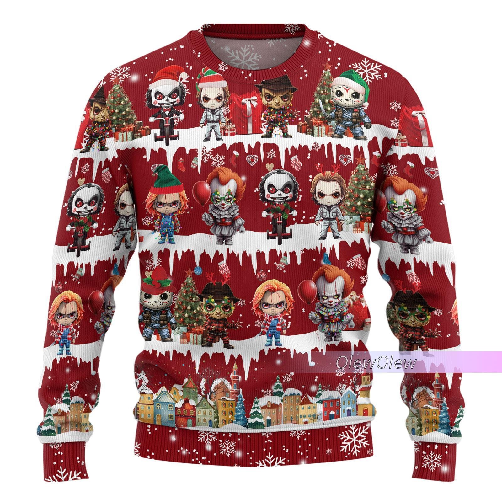 Christmas Gifts Horror Movie Ugly Sweater Halloween Sweater - Etsy
