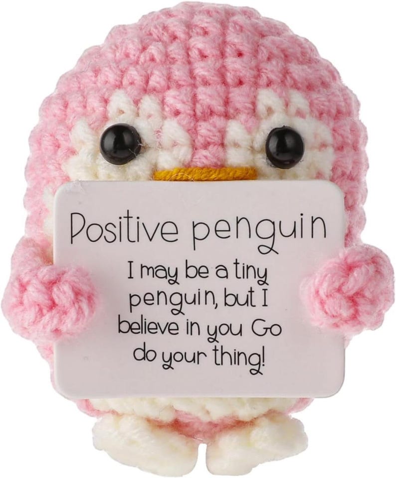 Custom Request Order Positive Penguin Crochet Cute Wool Funny Knitted ...