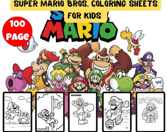 Personalized Super Mario Birthday Printable Mini Coloring - Etsy