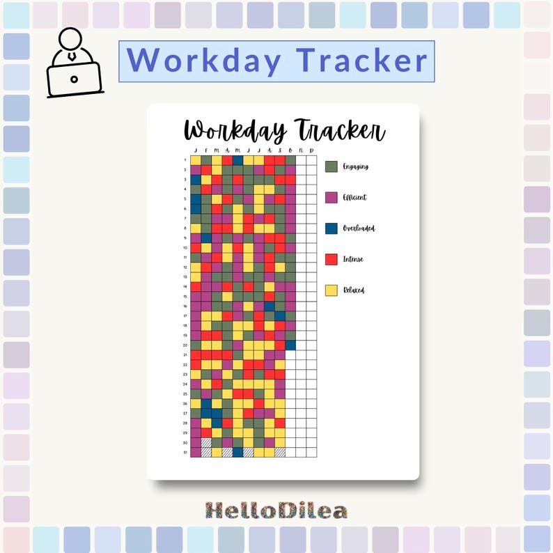 Workday Tracker PRINTABLE Journal Page Printable Planner Page Daily ...