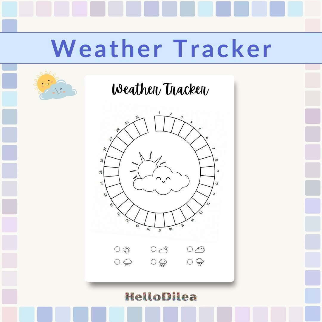 Weather Tracker | PRINTABLE Journal Page | PRINTABLE Planner Page ...