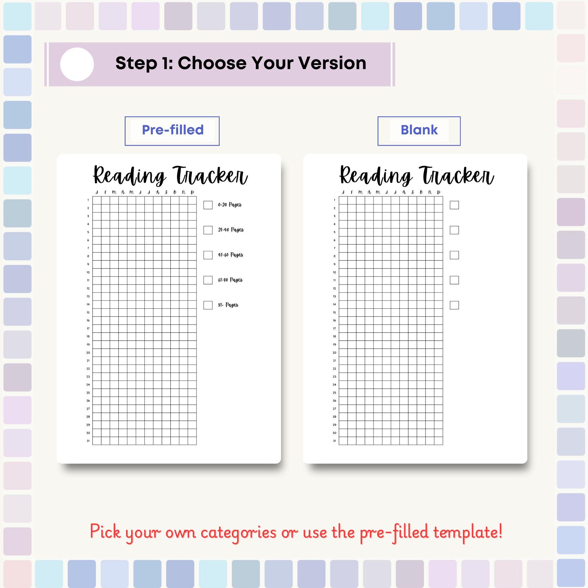 Reading Tracker PRINTABLE Journal Page Printable Planner Page Book Log ...