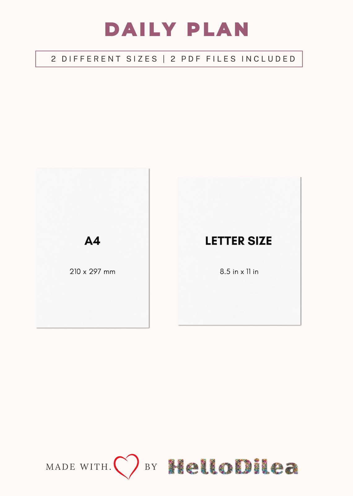 Printable Daily Plan Simple Daily Plan Instant Download PDF A4 Letter ...