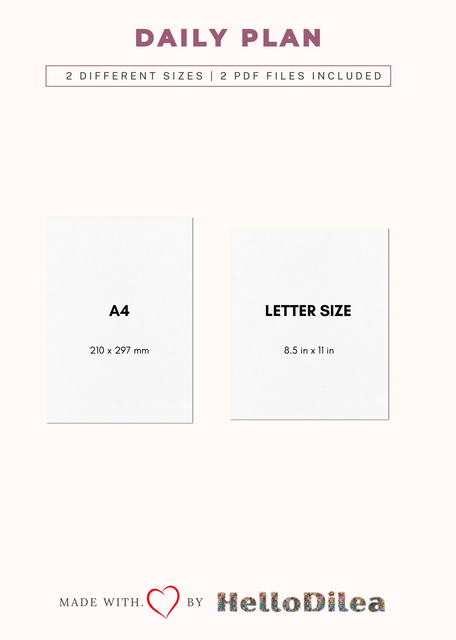 Printable Daily Plan Simple Daily Plan Instant Download PDF A4 Letter ...