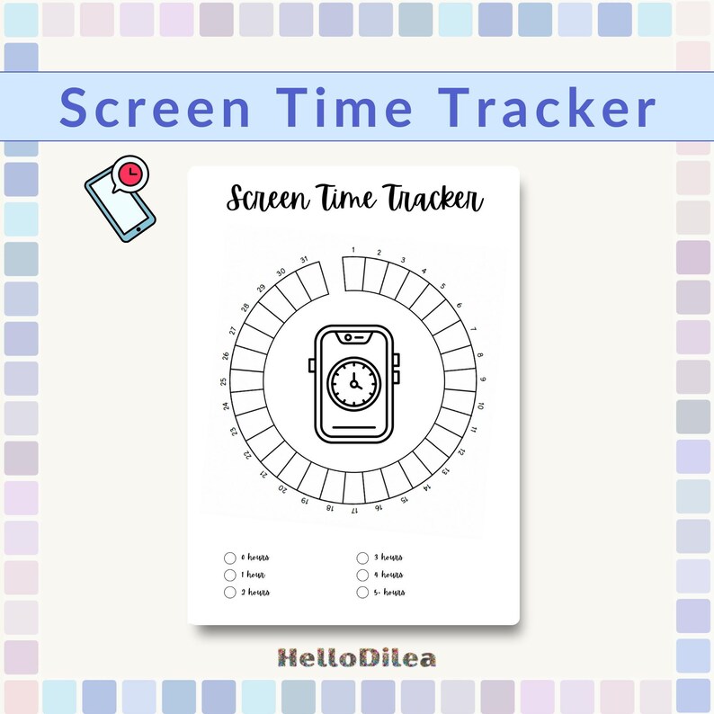 Screen Time Tracker | PRINTABLE Journal Page | PRINTABLE Planner Page ...
