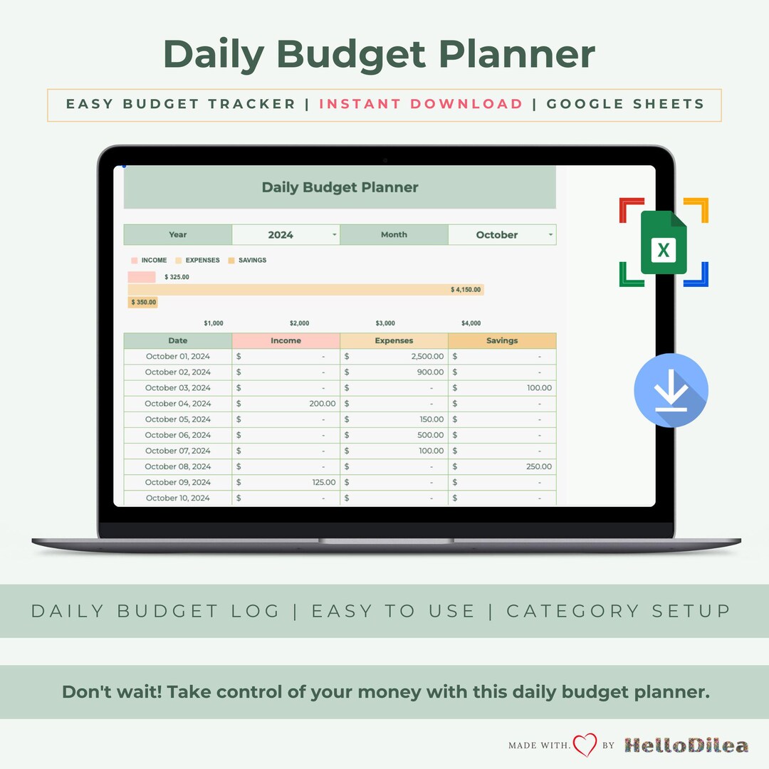Simple Daily Budget Planner Beginner-friendly Finance Tracker Easy ...