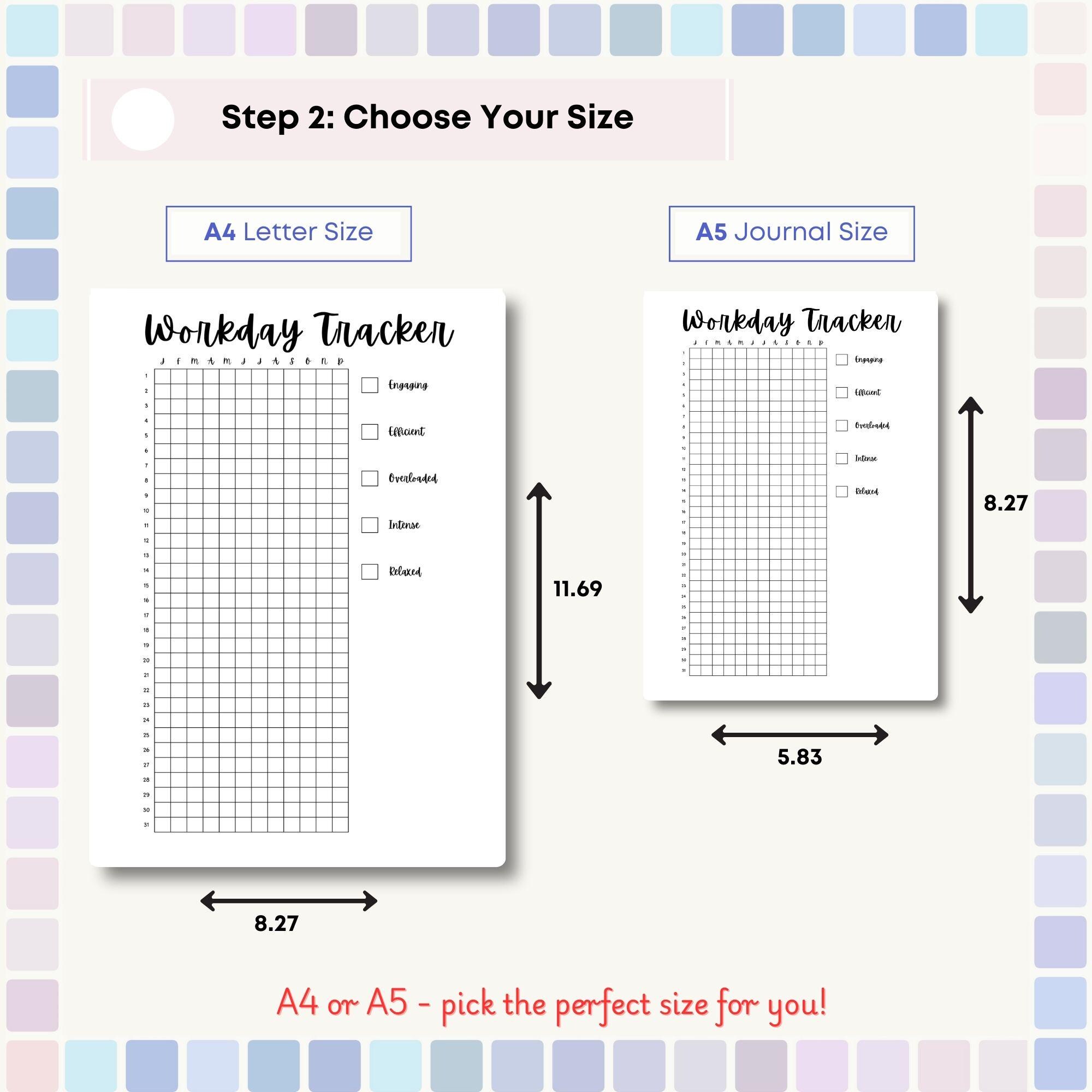 Workday Tracker | PRINTABLE Journal Page | Printable Planner Page ...