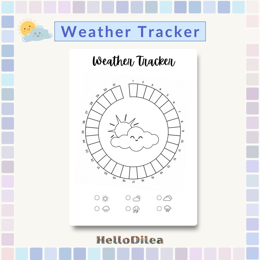 Weather Tracker PRINTABLE Journal Page PRINTABLE Planner Page PRINTABLE ...